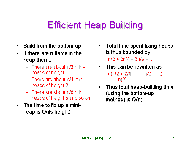 Efficient Heap Building